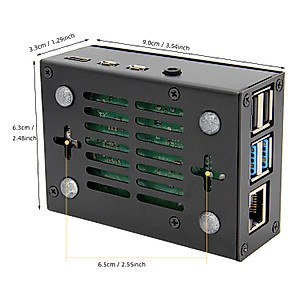 RICHEN Raspberry Pi 4 Case, Pi 4B Metal Case,Raspberry Pi 4 Model B Protective Metal Case with Cooling Fan and 3PCS Aluminum Heatsinks Compatible with Raspberry Pi 4B Computer Only (PI4B-CFH)