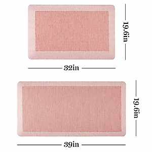 Martha Stewart Mira Modern Heathered Anti-Fatigue Air-Infused Kitchen Mat, Spice Red, 19.6"x39"