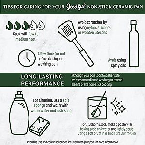 Goodful Ceramic Nonstick Pots and Pans Set, Titanium-Reinforced Premium Nonstick Coating, Dishwasher Safe Pots and Pans, Tempered Glass Steam Vented Lids, Stainless Steel Handles, 12-Piece, Gray