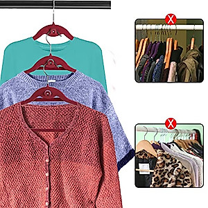 ATZJOY Velvet Hangers, Non Slip Strong and Durable Clothes Hangers with 360 Degree Swivel Hook for Coats, Suit, Shirt, Pants & Dress Clothes(30 Pack Burgundy)