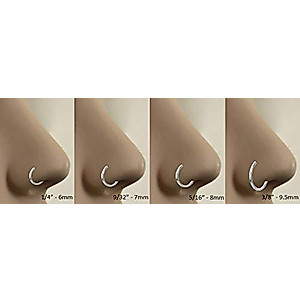 14k Rose Gold Nose Hoops Twisted Open Nose Rings 3/8" - 9.5mm 22G