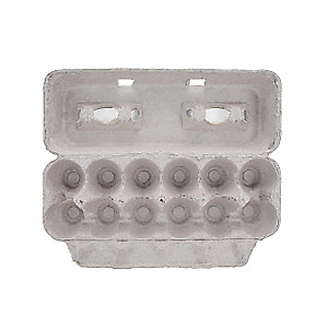 Printed Natural Pulp Egg Cartons Holds Up to Twelve Eggs - 1 Dozen Extra Large - Strong Sturdy Material Perfect For Storing Extra Eggs - by MT Products (25 Cartons) - Made in The USA