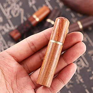 Portable Wooden Sewing Needle Box, Sewing Needles Holder Sewing Storage Tubes for Sewing Embroidery Hand Crafts, Toothpick Containers Wood Case (brown-no pattern)