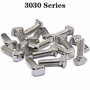 20 Pcs M6 x 25mm Thread T Slot Drop-in Bolt T-Bolt Hammer Head Bolt T Screw Stud for 3030 Series Standard 8mm T-Slot Aluminum Extrusion Profile (3030 Series)