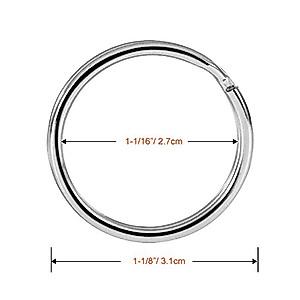 Paxcoo 100 Pcs Key Chain Hooks with Key Rings (Large Size)