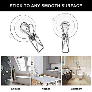 16 Pieces Suction Cup Clips Plastic Round Suction Cup Clamp Holder Suction Cups with Clips Heavy Duty for Hanging Home Office Accessories