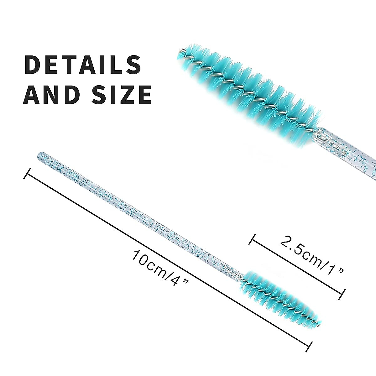 Akstore 100 Pack Disposable Eyelash Mascara Brushes Eyelash Brush Wands Applicator Makeup Kits (Colorful-Blue)