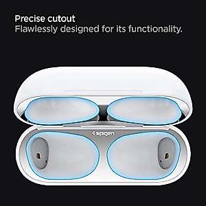Spigen Shine Shield Designed for Airpods Pro 2nd Generation (2022) and Airpods Pro (2019) Anti Dust Sticker [2 Sets] - Metallic Silver