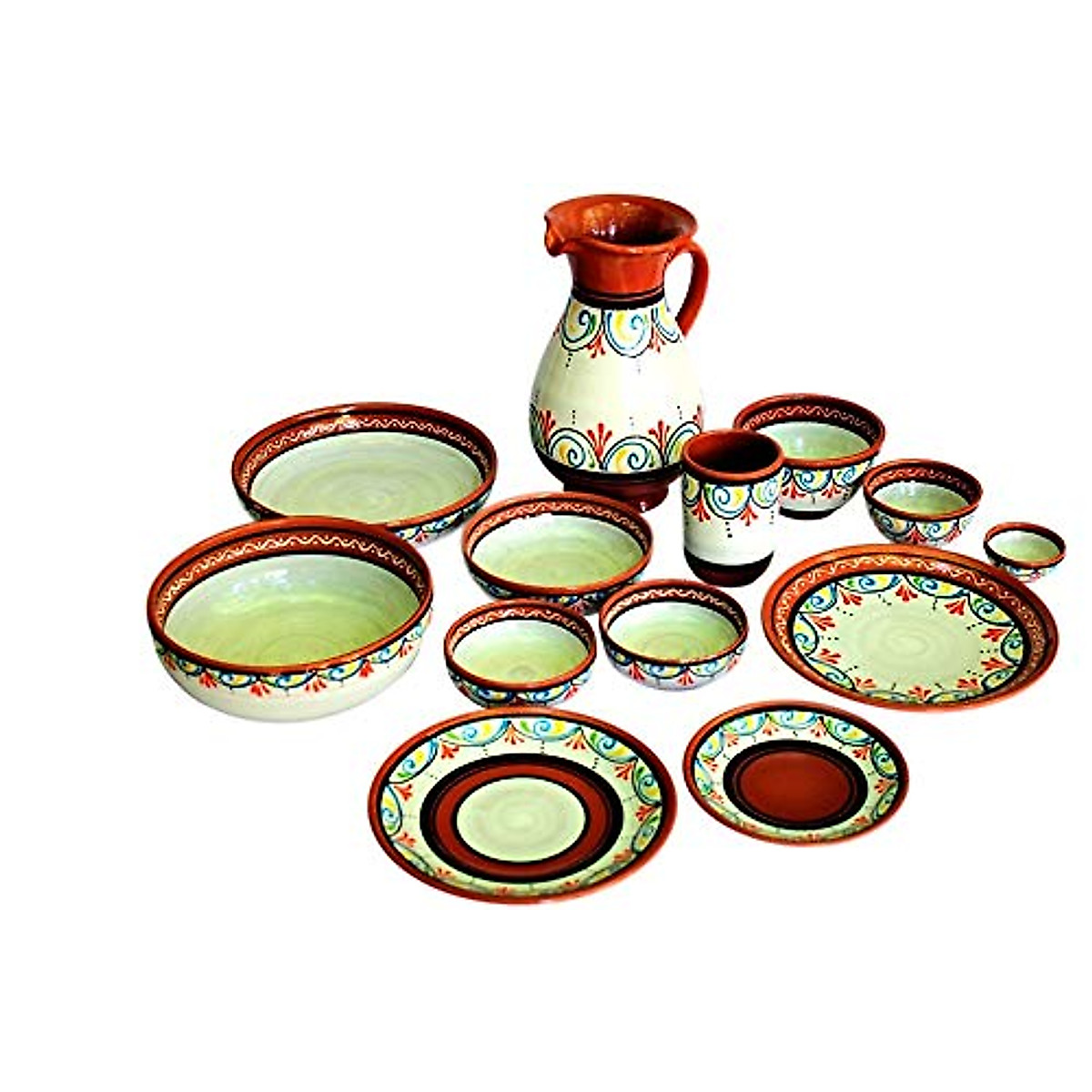 Cactus Canyon Ceramics Spanish Terracotta Deep Serving Dish, White