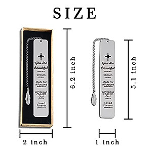 Baptism Christian Religious Gifts for Godson Goddaughter Women Men Metal Bookmarks for First Communion Baby Baptism Christmas Thanksgiving Gifts