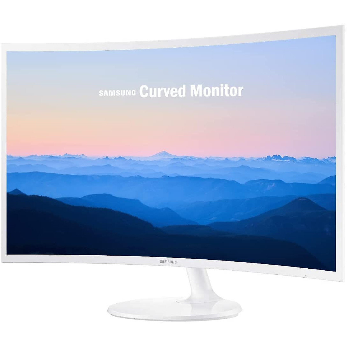 2022 Newest Samsung Flagship 27" FHD Curved LED Backlight Computer Monitor for Business with VGA, HDMI, Ultra-Slim Design with Wide Screen, 4ms Response, 60Hz Refresh, 3000:1 Contrast Ratio, White+JVQ