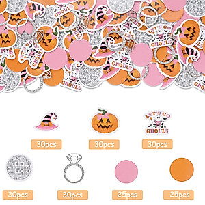 Fangleland Halloween Bachelorette Party Confetti Pink Orange, Let’s Go Ghouls Witch Hat Scatter Paper Table Confetti, Bridal Shower Engagement Wedding Decor Supplies Favors 200Pcs