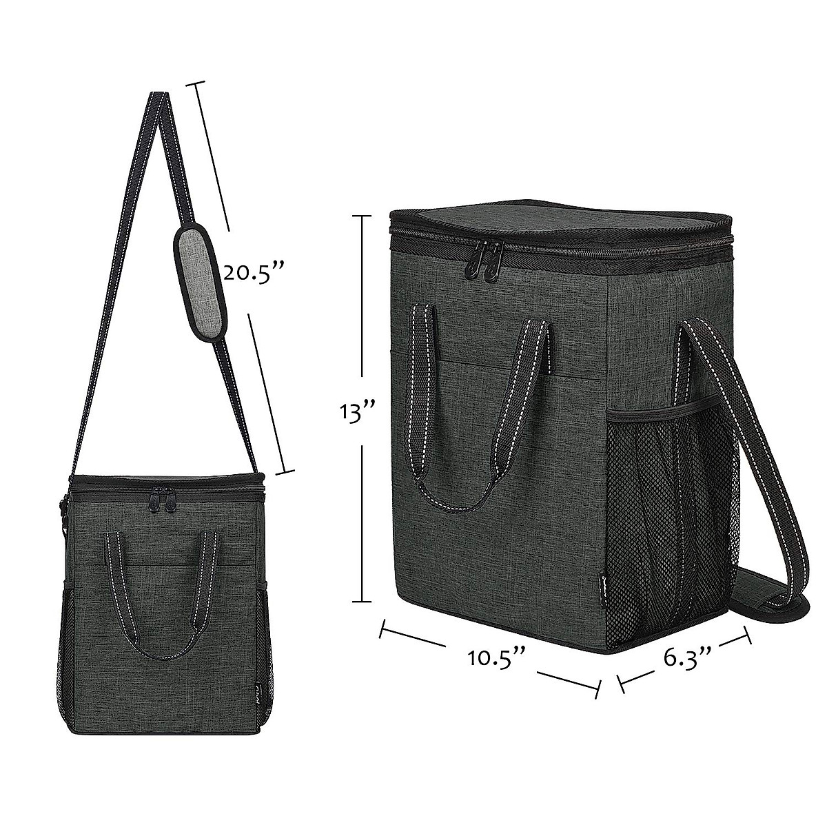 6 Bottle Wine Gift carrier - Insulated & Padded Wine Carrying Cooler Tote Bag with Handle and Adjustable Shoulder Strap for Travel or Picnic, IDEAL Wine Lover Gift, Black