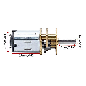 Augiimor 2PCS DC 6V 500RPM Speed Reduction Motor N20 3mm Shaft Mini Metal Gearwheel Gear Motor with Full Metal Gearbox Micro Motor