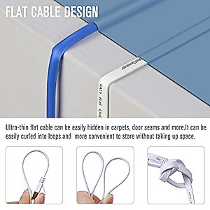 Cat 7 Ethernet Cable 3 ft 6 Pack (Highest Speed Cable) Cat7 Flat Shielded Ethernet Patch Cables - Internet Cable for Modem, Router, LAN, Computer - Compatible with Cat 5e, Cat 6 Network