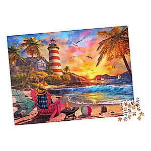 Big Ben Luxe 1000-Piece Jigsaw Puzzle, for Adults and Kids Ages 8 and up, Tropical Sunset