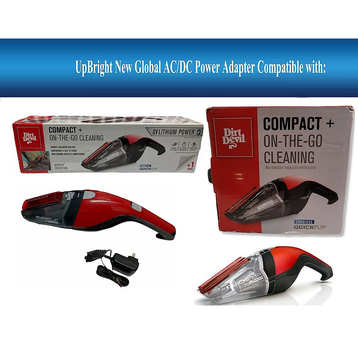 UpBright 10V AC/DC Adapter Compatible with Royal Dirt Devil BD30010 BD30010FDI QuickFlip 8V Lithium Ion Battery Cordless Vacuum Cleaner 440009122 ZD6E100040US ZD6E100030US YLJX1B-T100030 Power Charger