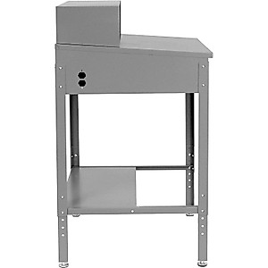 Global Industrial Shop Desk 34-1/2"W x 30" D x 38 to 42-1/2"H with Pigeonhole Compartments, Gray