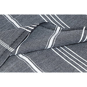 Agah Home Beach Towel for Bathroom - Travel Beach Towel for Adults - Turkish Beach Towel - Sand Resistant Beach Towels for Vacation - Thin, Large and Quick Dry Beach Towel - 40' × 70' (Sultan-Black)