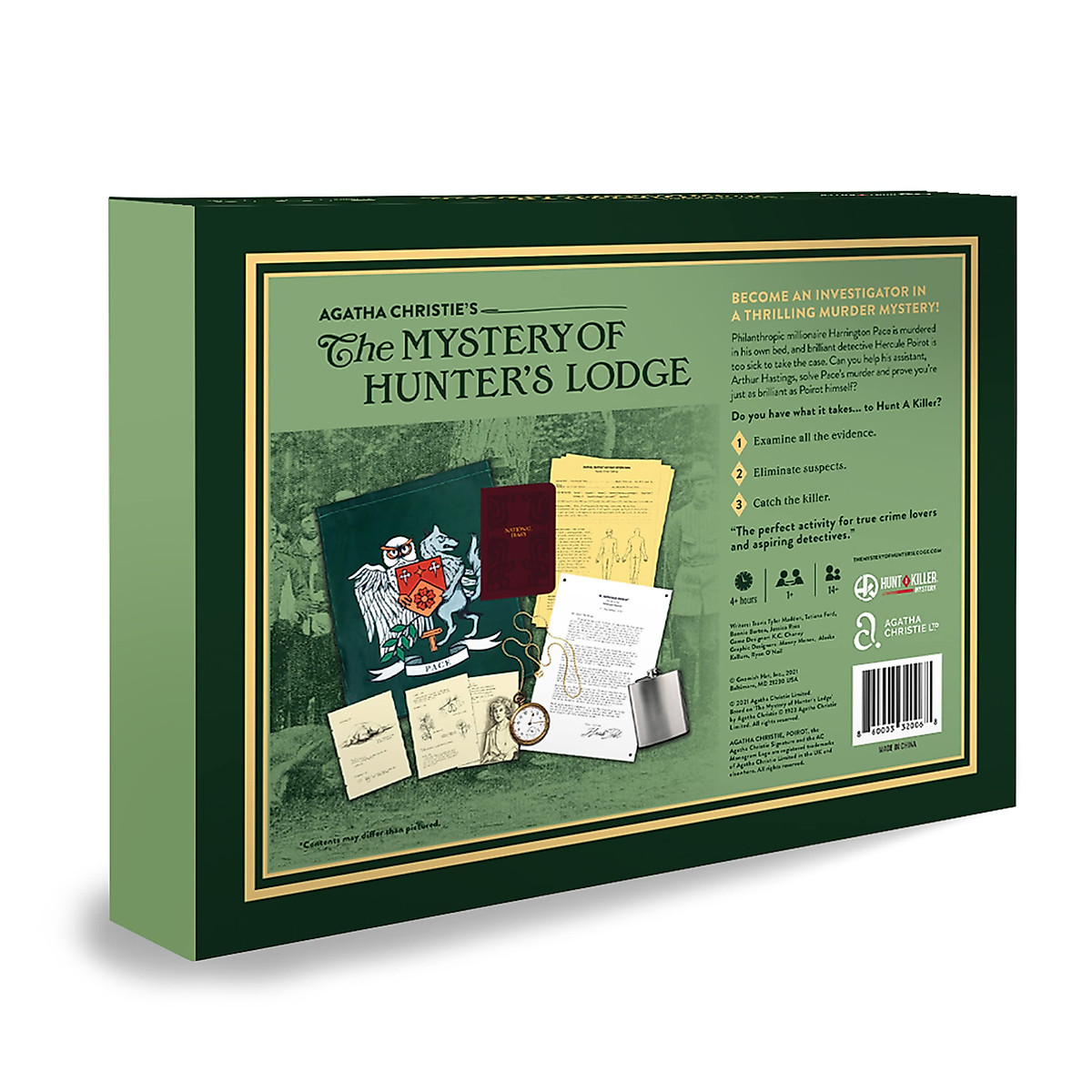 Hunt A Killer | Agatha Christie’s The Mystery at Hunter’s Lodge - Immersive Murder Mystery Game, Game Night, Date Night, Solve Puzzles, Examine Evidence, Find The Killer, (ACH01AZ)