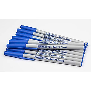 Promarx TC Ball Medium Ballpoint Stick Pens, 1.0 mm, Blue Ink, 12-Count
