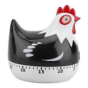 Chicken Pattern Timer, Chicken Pattern Countdown Kitchen Timer Reminder for Cooking Baking(Black)