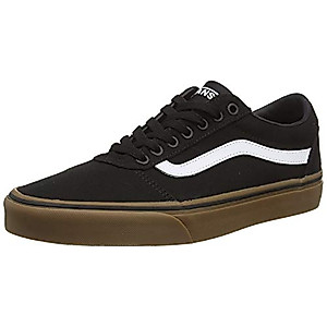 Vans Men's Ward Sneaker, Black ((Canvas) Black/Gum 7hi), 14