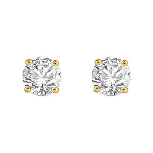 3/4 Carat Ladies Diamond Stud Earrings in 14K Gold (Screw Back)