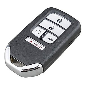 Remote Smart Key Fob Shell Case Fit for 2016 2017 2018 Honda Civic CR-V Pilot Keyless Entry Replacement Car Key Cover (Silver, 5 Buttons)