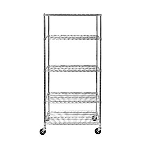Seville Classics UltraDurable Heavy Duty NSF Solid Steel Wire Rack Storage Unit, Organizer for Garage, Warehouse, Office, Restaurant, Classroom, Kitchen, Steel, 5-Tier Shelving, 36" W x 24" D