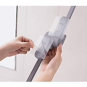 Wall Mount Hanger Organizer,Clothes Hanger Storage Rack Organizer,No Drilling Rotating Design Hanger Holder for Home,Closet, Laundry Room (White+Grey)