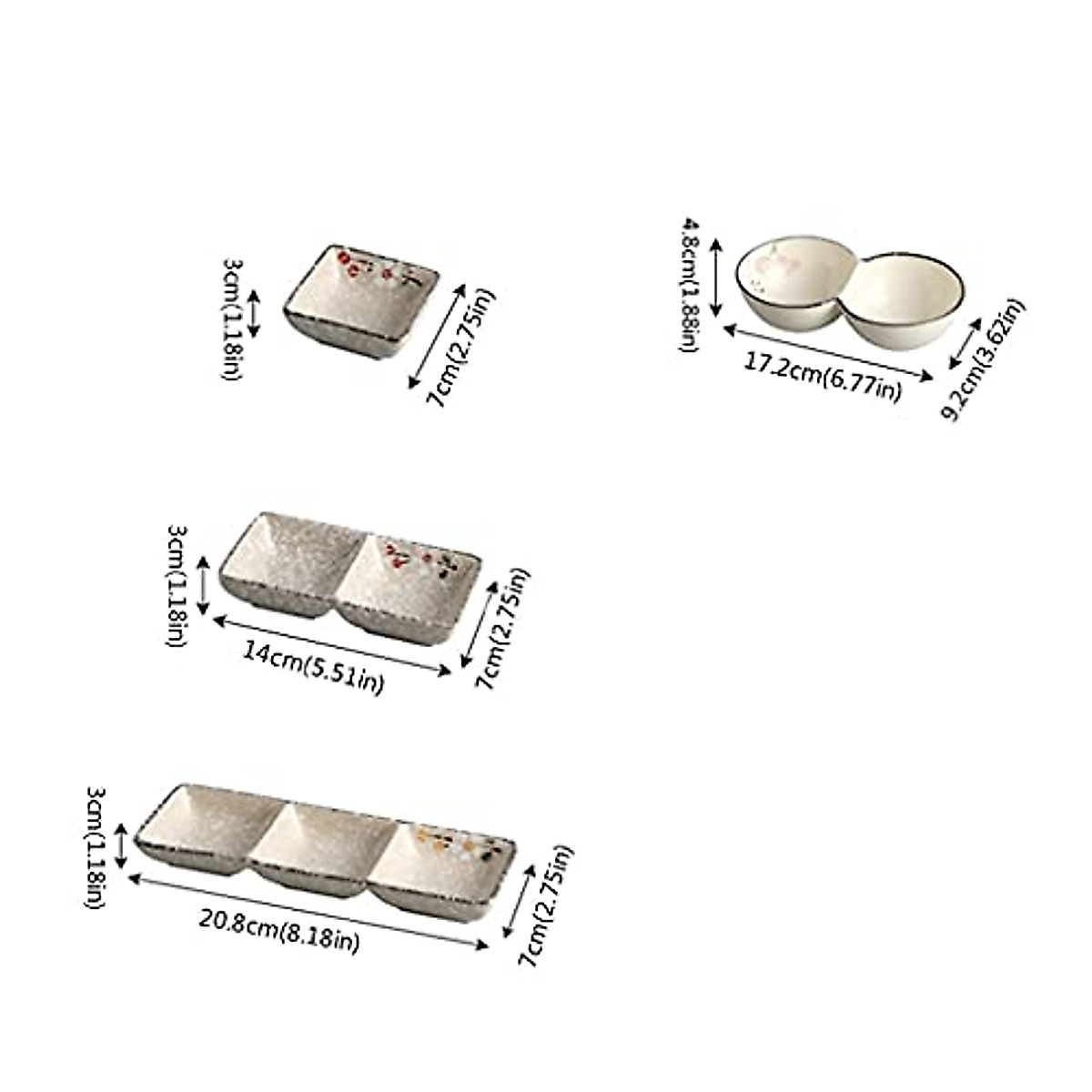 OUSIKA Ice Cream Porcelain Bowl-Snack Bowl Dessert Salad Bowl for Microwave Oven Dishwasher Refrigerator 4 Pieces Plates