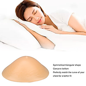 Breast Prosthesis Mastectomy, Soft Silicone Triangular Shaped Concave Bottom Prosthetic Breast for Crossdresser, Prosthesis Mastectomy (Model 2)