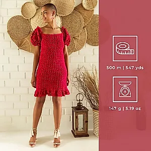 CIRCULO Anne Yarn for Crocheting & Knitting, 100% Mercerized Brazilian Virgin Cotton, Soft Fingering Weight, 547 Yds, 5.19 Oz - Color 20 Natural