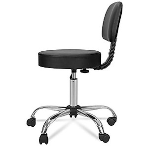 Nova Microdermabrasion Rolling Stool Swivel Salon Stool Chair Adjustable Drafting Stool Tattoo Office Massage Medical Facial Spa Stool with PU Cushion Backrest 4pcs