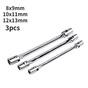 Multifunctional Swivel Box End Head Flexible Socket Wrench Spanner Set For Automotive Maintenance Home Improvement 3pcs Swivel Head Spanner Wrench Flexible Socket Double Point Spanner Hand Tool Wrench