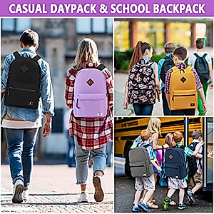 VX VONXURY Backpack for Women,Simple Lightweight Lavender Bookbag for School Travel Work (Light Purple)