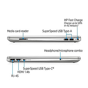 2021 HP 15.6" HD Laptop Computer PC, Intel Core i3-10110U (Beats i5-7200U), 8GB RAM, 256GB SSD, USB-C, WiFi, RJ45, HDMI, HD Webcam, Bluetooth, Windows 10 S, Silver, Fairywren Card