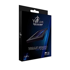 YEYIAN Valk 512GB 2.5 Inch 3D NAND 6GB/s SATA Gen 3 Internal SSD, 550MB/s Read 480MB/s Write, Compact Serial ATA I/II/III Solid State Drive, 1.5 Million Hours MTBT, NOM FCC CE ROHS Certified, Black