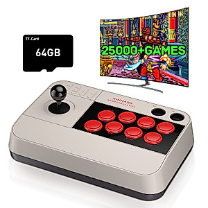 Kinhank Arcade Game Console Built-in 25000+Games, Super Console Arcade Video Game Console S905X3 Chip, 3D Joystick Turbo Function