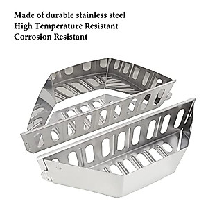 Charcoal Basket Briquet Holders/Ash Catcher and One-Touch Cleaning System Accessories for 22-1/2" Weber Kettle Grill,Replacement Parts for Weber Charcoal, Master Touch Series Grills,Stainless Steel