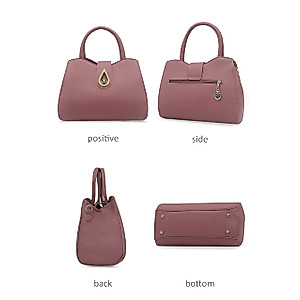 Pahajim Womens Handbag Tote Leather Purses Shoulder bags Satchel Bags Tote Bags Tote Purses for Women(Dark pink)