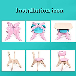 Walnut Children's Desks and Chairs Set Kindergarten Desks and Chairs Children's Eating, Drawing, Playing, Plastic Learning Tables, Toy