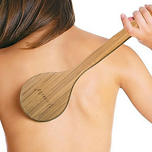 Janrely Bath Dry Body Brush Natural Bristles Back Scrubber With Long Wooden Handle For Cellulite And Exfoliating