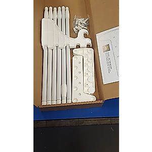 EZ Shelf-Expandable-Closet Shelf with Hanging Rod- 30” to 50” -White-Easy Install to Backwall(Floating)-Wire Closet Shelving Alternative-(EZS-SCRW48-1-2)