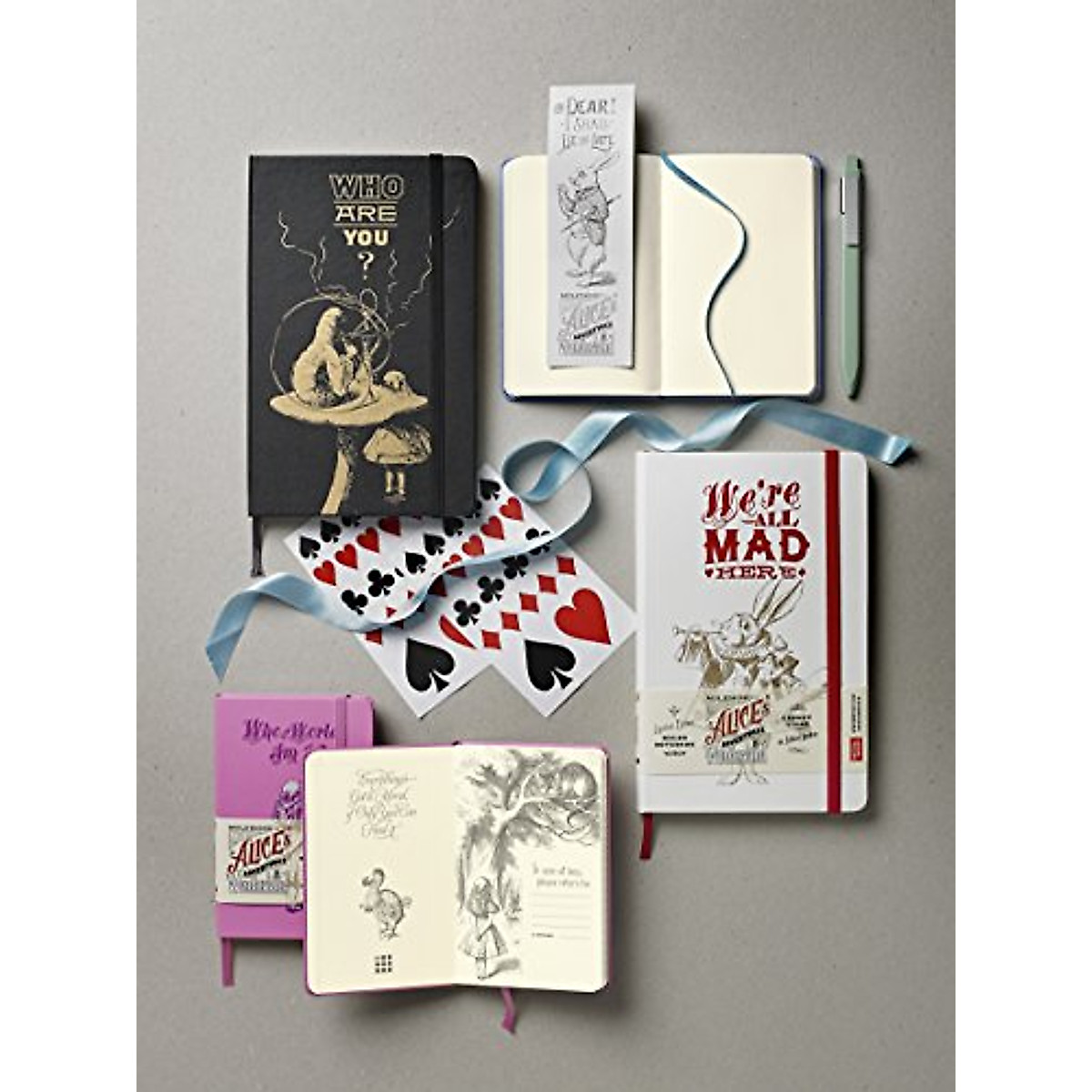 Moleskine Limited Edition Alice in Wonderland Notebook, Hard Cover, Pocket (3.5" x 5.5") Plain/Blank, Powder Blue, 192 Pages
