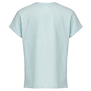 adidas Girls' Big Short Sleeve Dolman Waist Tee 22, Almost Blue, Medium