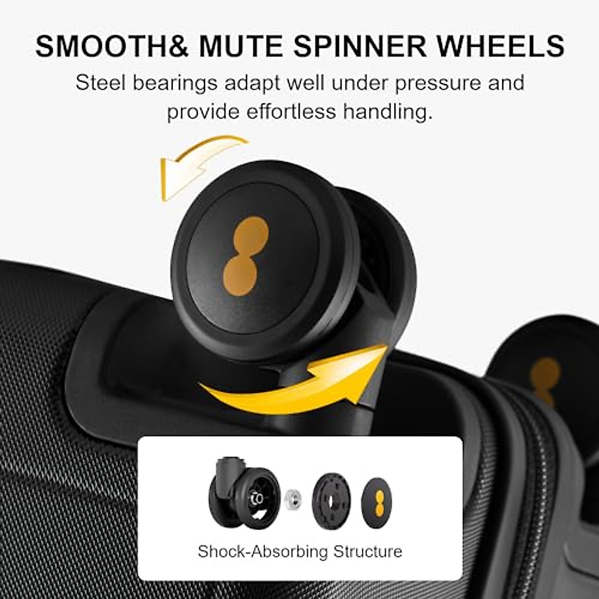 LEVEL8 Luggage Sets 3 Piece, 20 Inch 24 Inch 28 Inch Hardshell Suitcases, Lightweight Luminous Textured Large Luggage, Spinner Wheels Tsa Lock, 3-Piece Set (20/24/28), Black