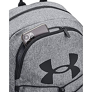Under Armour Adult Hustle Sport Backpack , Pitch Gray Medium Heather (012)/Black , One Size Fits All