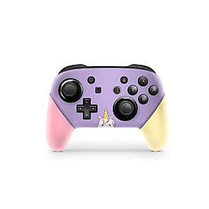 TACKY DESIGN Unicorn Skin for Nintendo Switch Controller Skin Purple Anime Kawaii, Sticker Compatible for Pro Controller Skin Leaf Vinyl 3m Decal Full wrap Cover